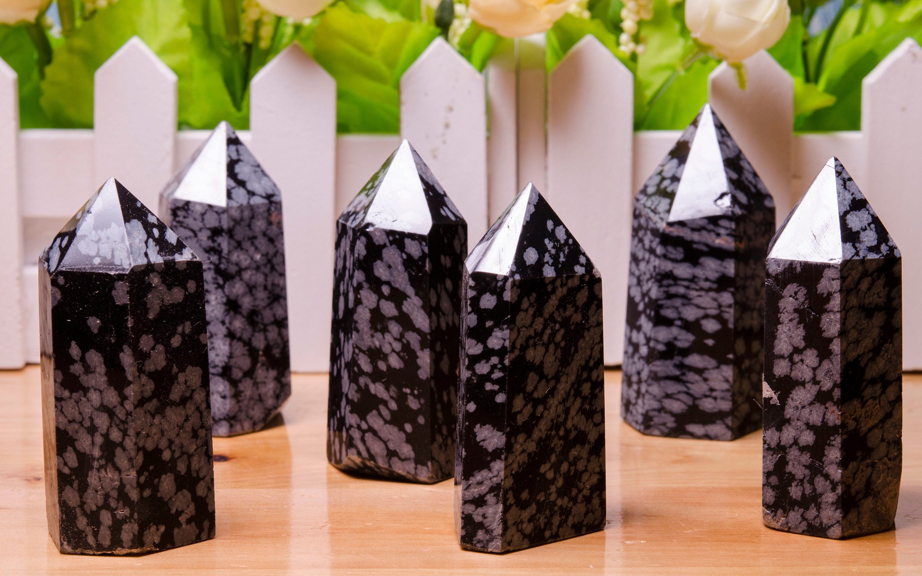 Snowflake Obsidian Tower Rare Beautiful Natural Gemstone Black - Etsy