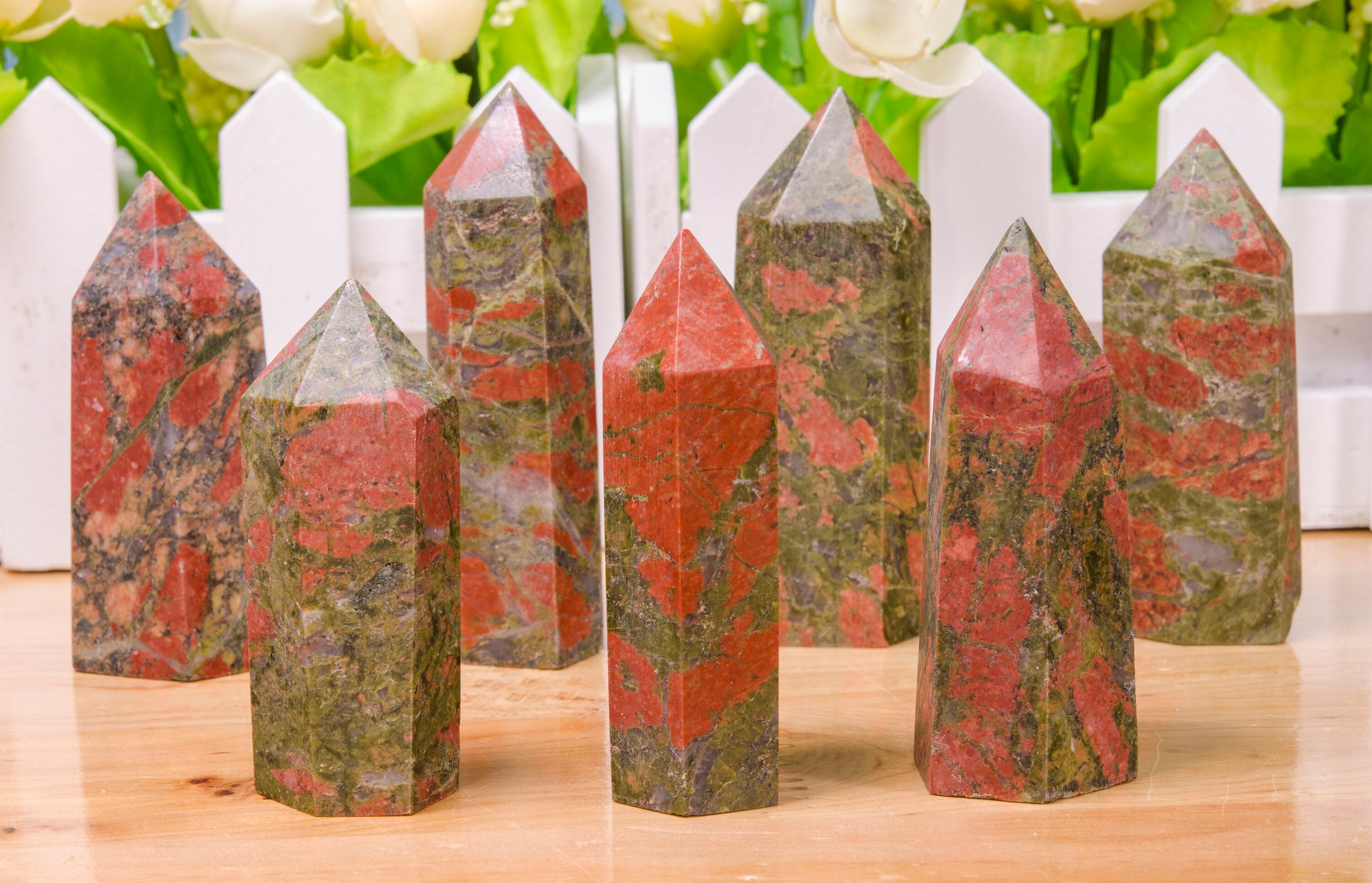 Unakite Tower Rare Beautiful Natural Gemstone Green Stone Polished ...