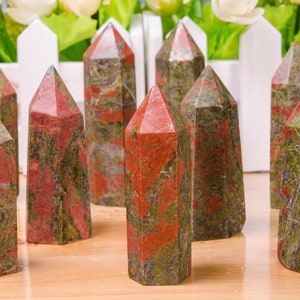 Unakite Tower Rare Beautiful Natural Gemstone Green Stone Polished ...