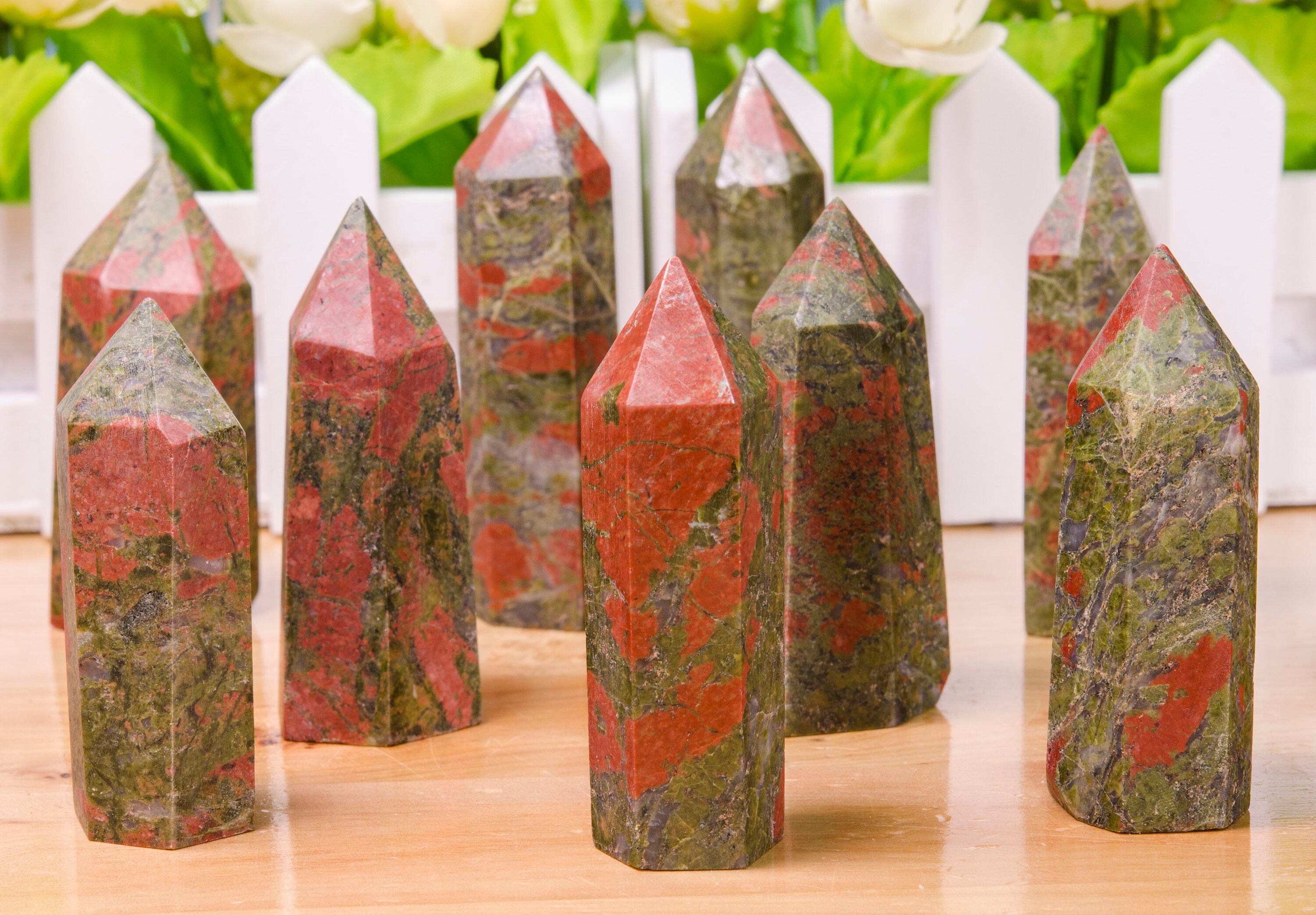 Unakite Tower Rare Beautiful Natural Gemstone Green Stone Polished ...