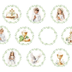 Watercolor First Communion Printable Graphics - Etsy