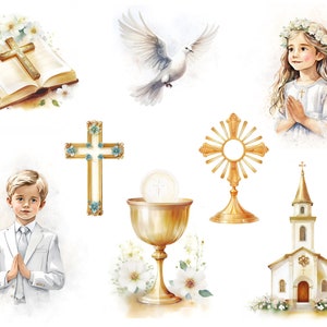 Watercolor First Communion Printable Graphics - Etsy