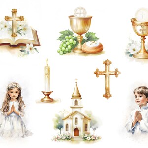 Watercolor First Communion Printable Graphics - Etsy