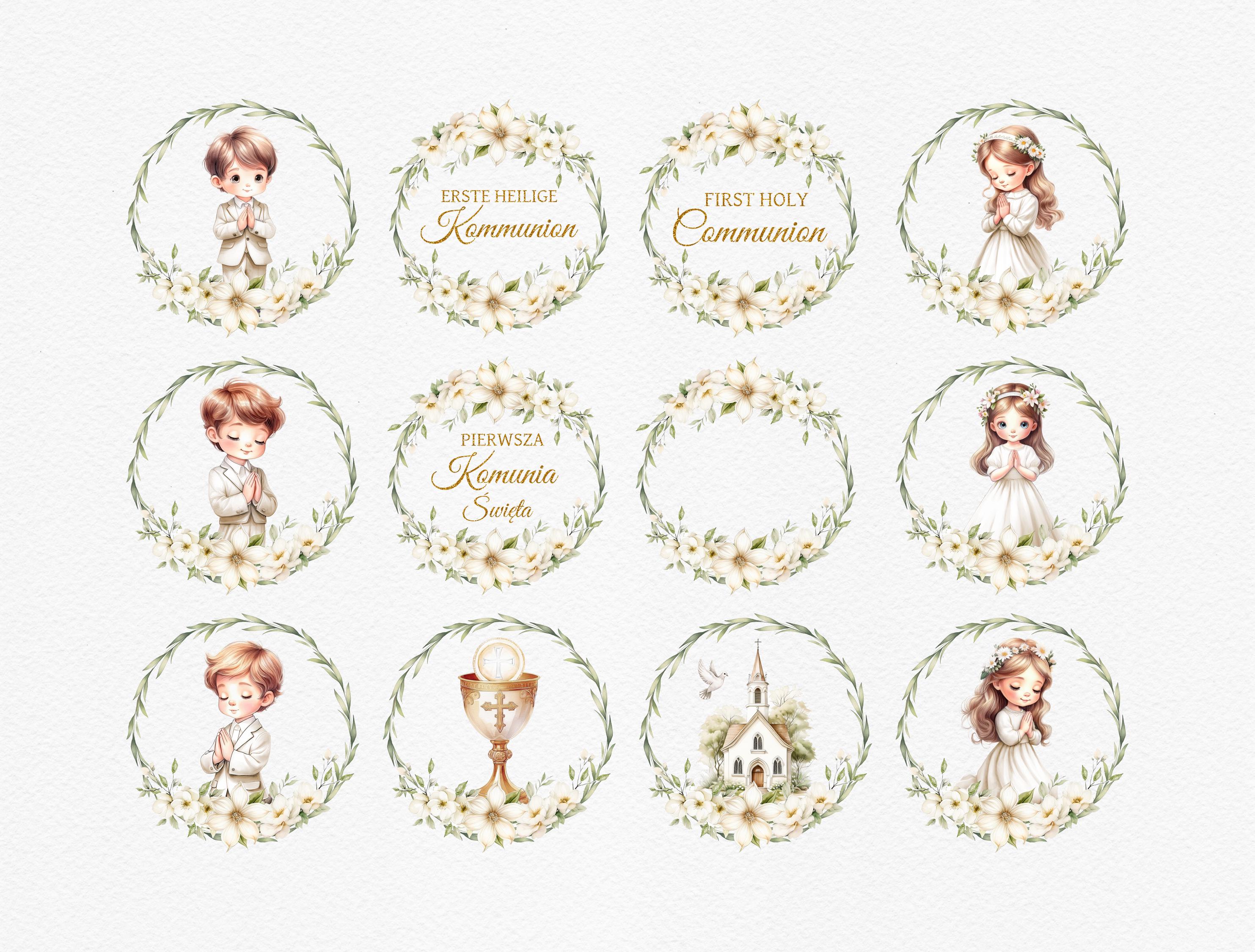 Watercolor First Communion Printable Graphics - Etsy