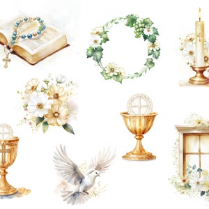 Watercolor First Communion Printable Graphics - Etsy