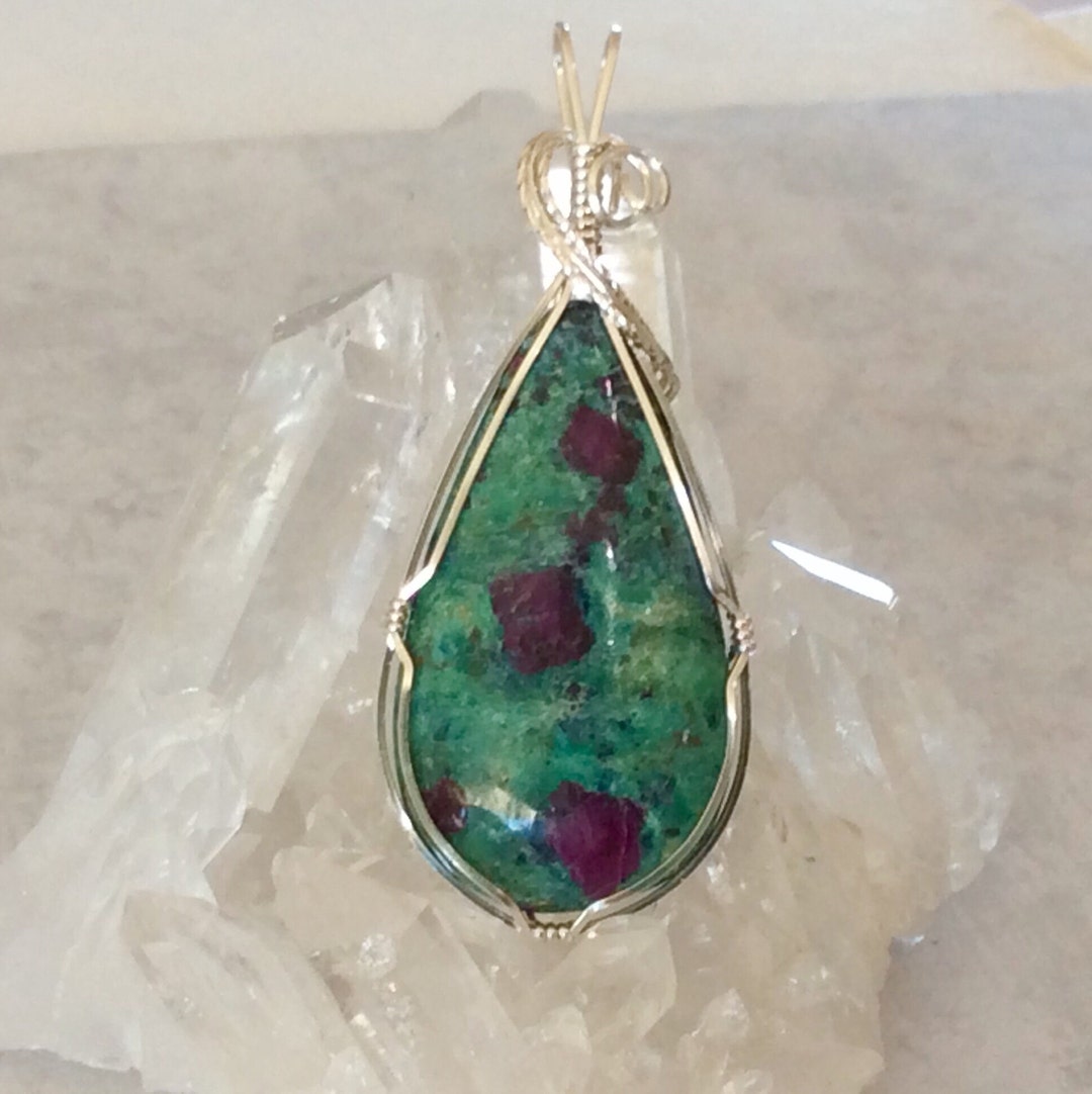 Ruby in Fuchsite Pendant #307 Set in Sterling Silver - Etsy