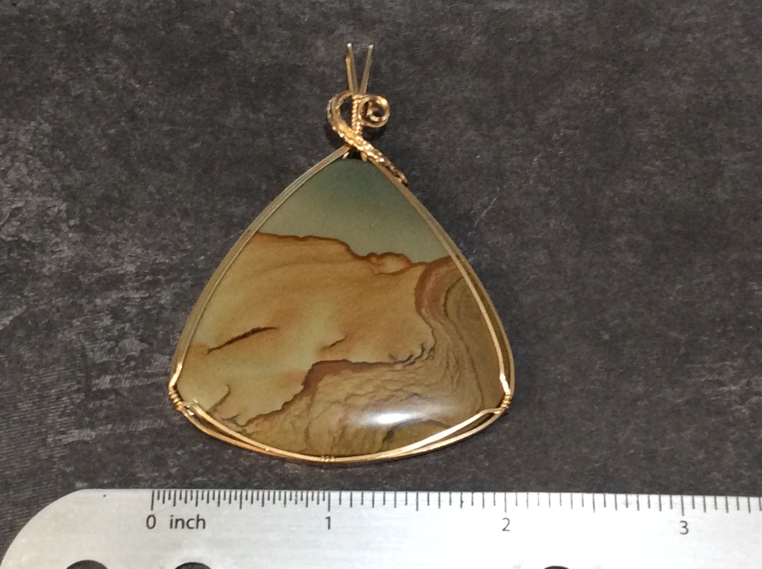 HUGE Rare Owyhee Picture Jasper Pendant 150 Wrapped in Gold. - Etsy