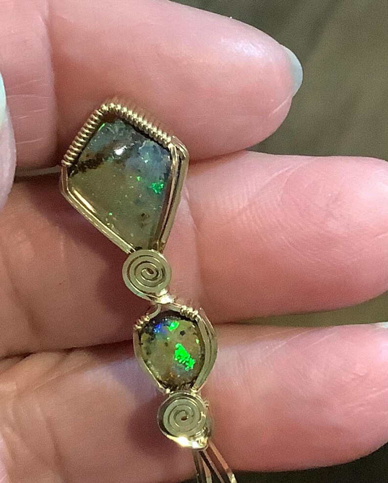 Incredible Flashy Opal Mini Double Pendant. Purple, Green, Red, Yellow ...