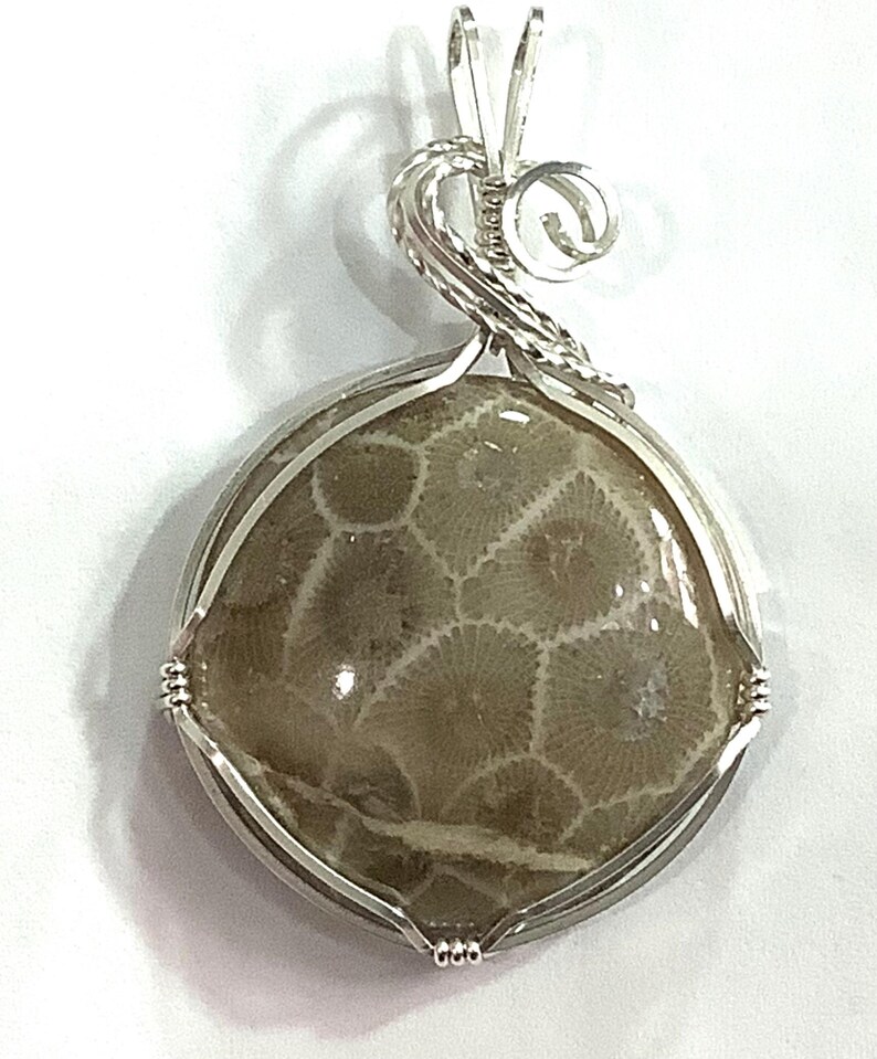 Small Well-defined Fossilized Coral Petoskey Stone Pendant. Michigan ...