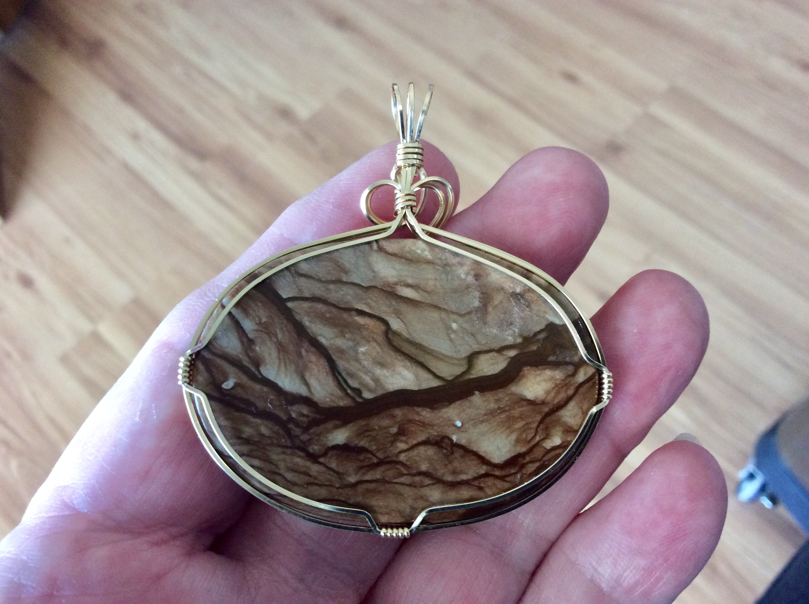 HUGE Rare Biggs Jasper Pendant in Gold, Old Stock #137 - Etsy