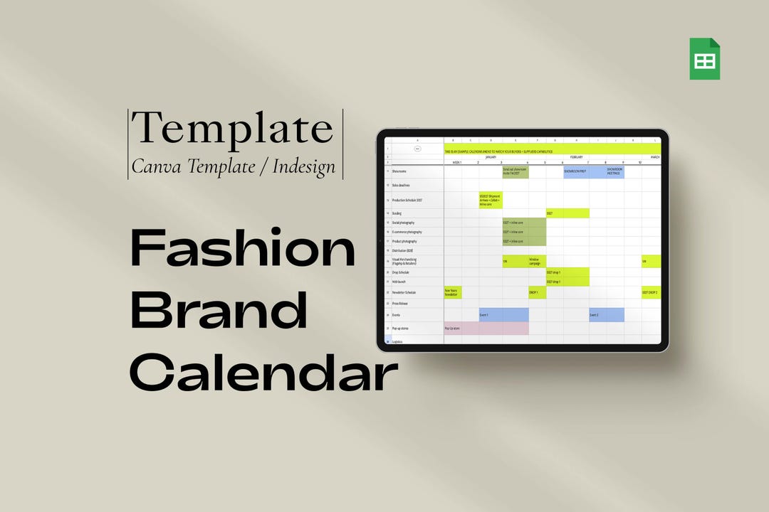 Fashion Brand Calendar Template – Seasonal Planning for Designers ...