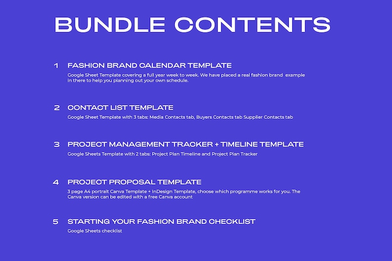 Fashion Brand Project Management Template Bundle: Calendar, Tracker ...