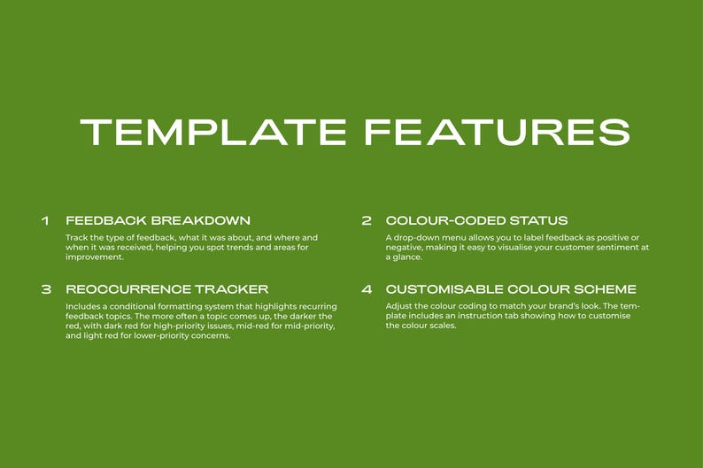 Customer Feedback Tracker – Google Sheets Template - Etsy