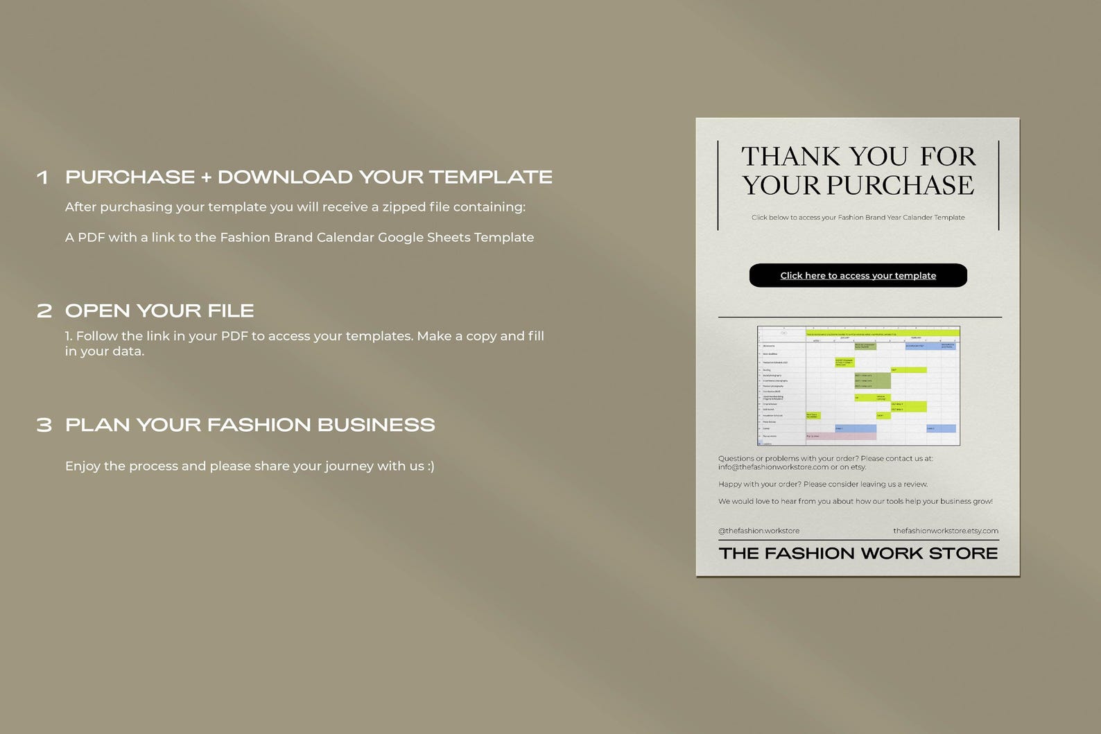 Fashion Brand Calendar Template – Seasonal Planning for Designers ...