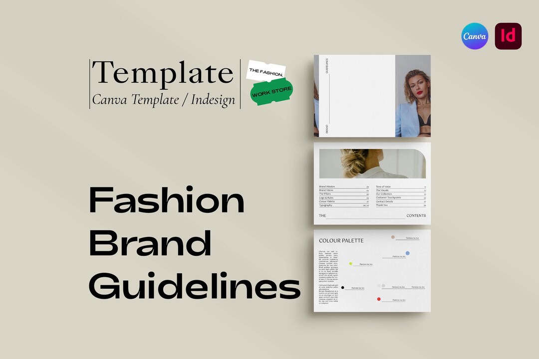Fashion Brand Guidelines Template Canva & Indesign - Etsy