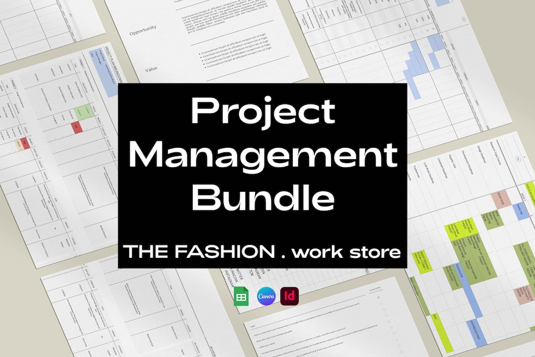Fashion Brand Project Management Template Bundle: Calendar, Tracker ...
