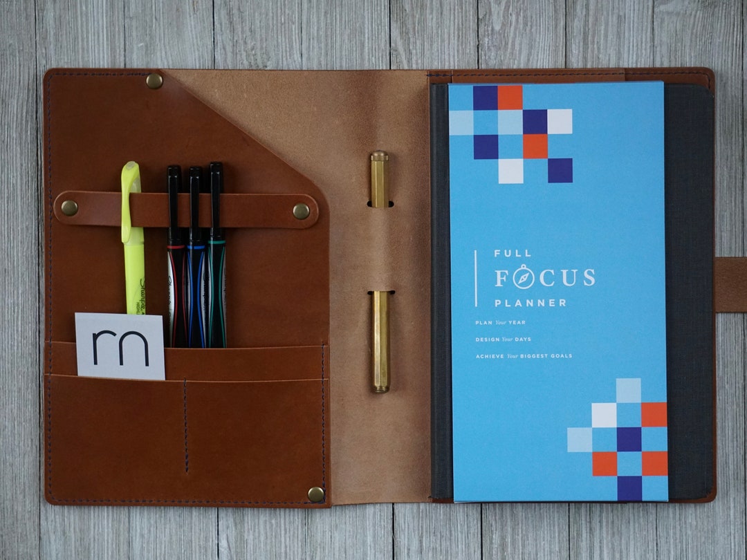 Personalized Full Focus Pocket Planner Leather Cover, Many Color ...