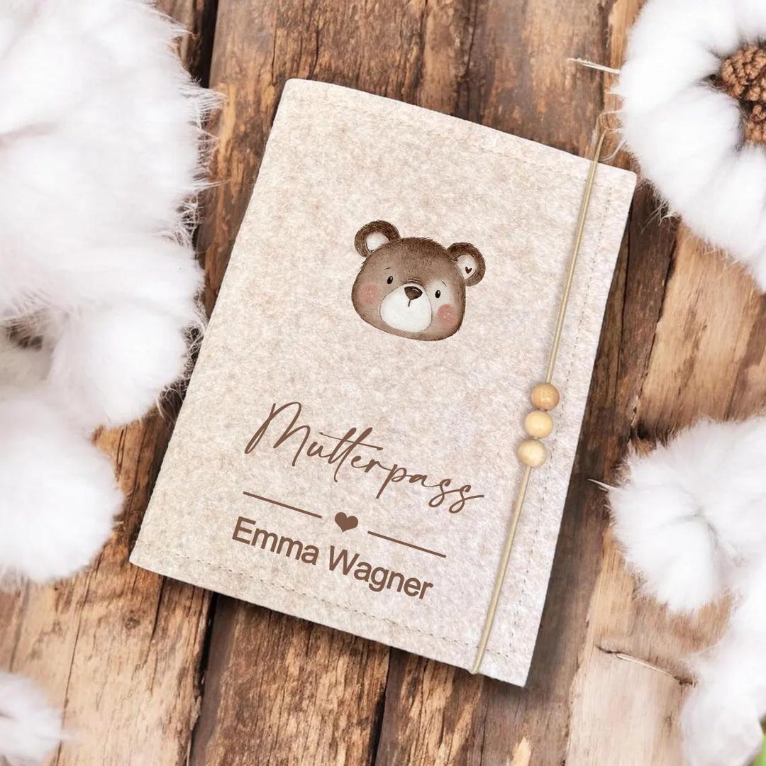 Personalized Maternity Record Book Cover With Name • Made of Felt ...