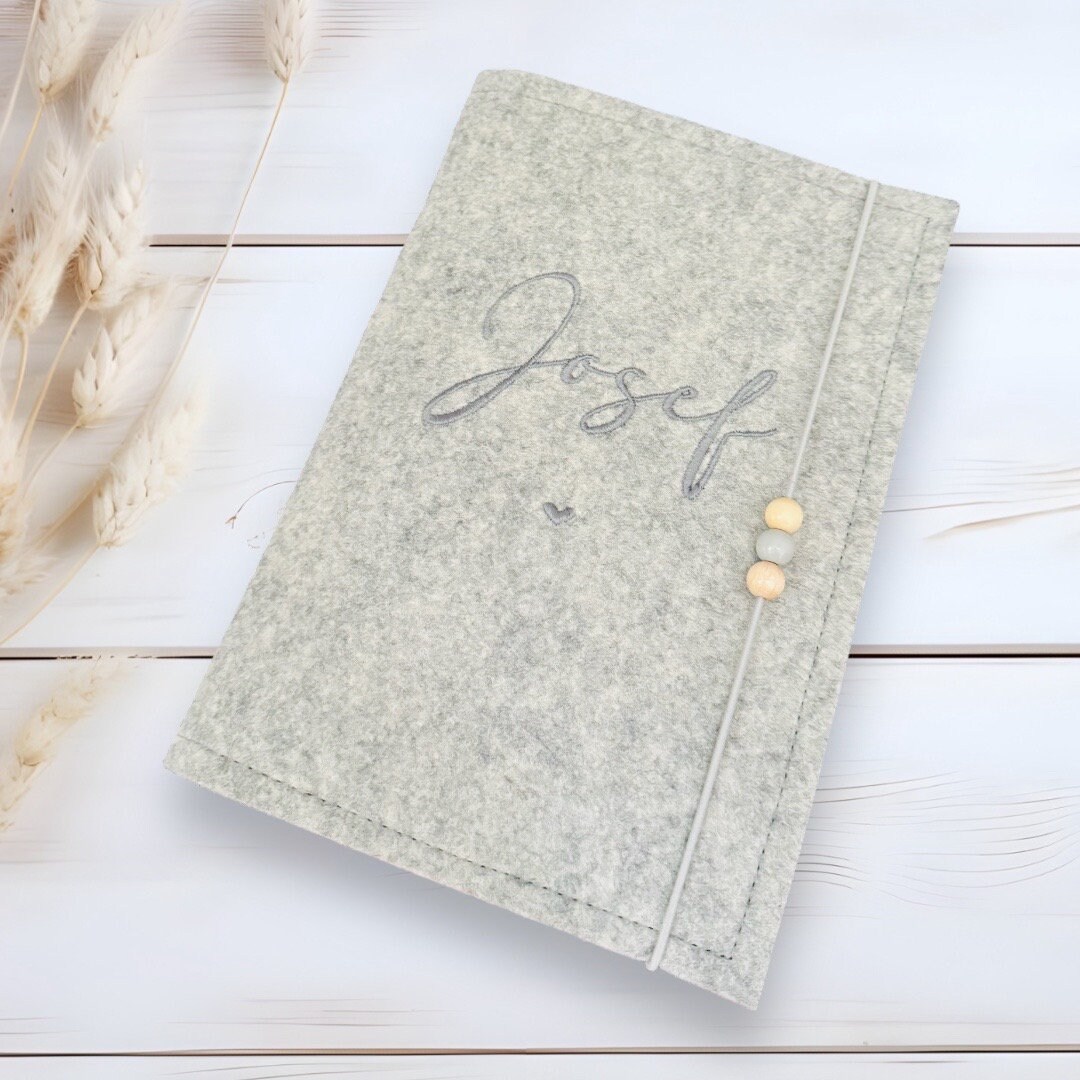 Personalized Child Health Record Book Cover • Light Grey With Heart ...