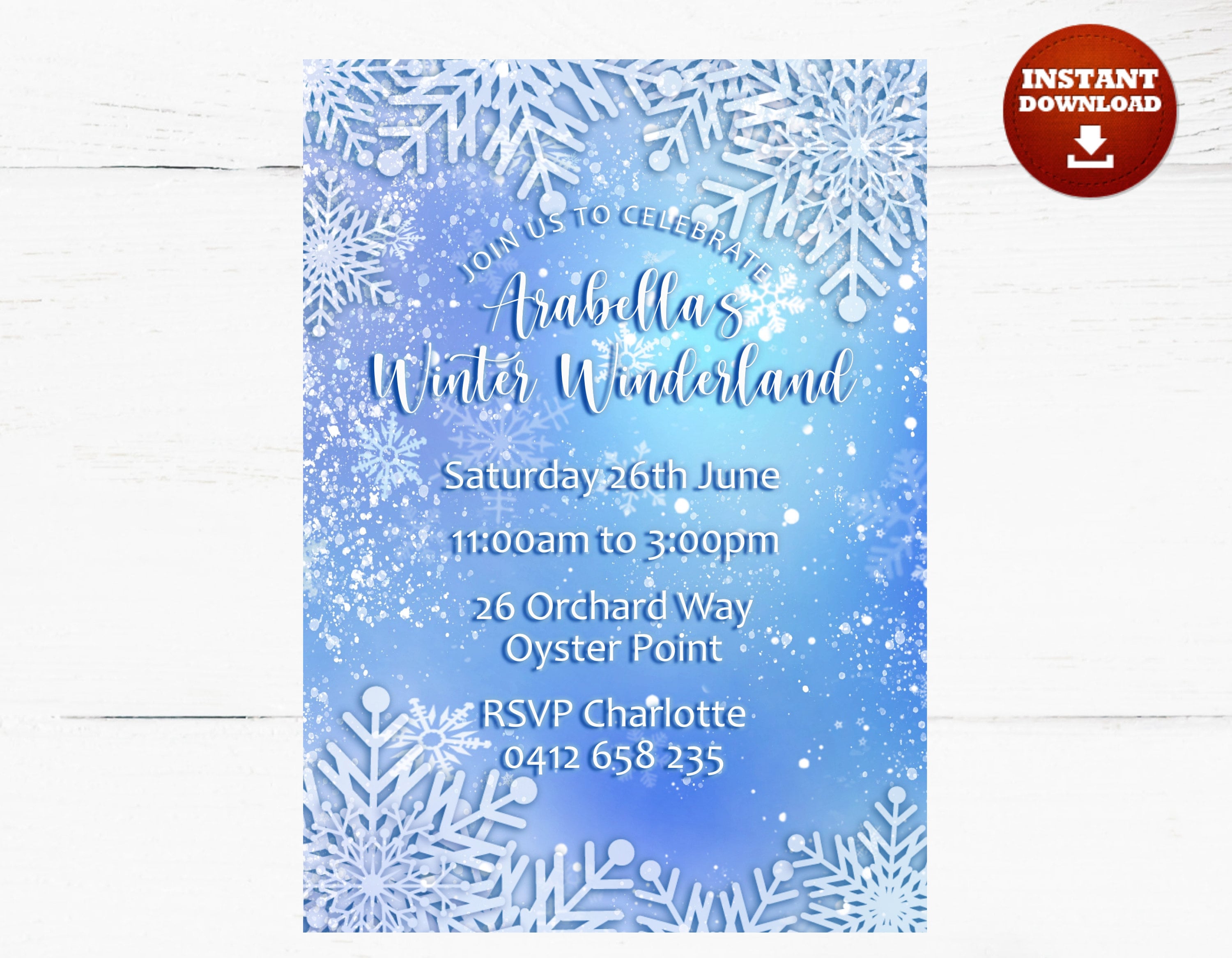 Winter Wonderland Christmas Party Invitations