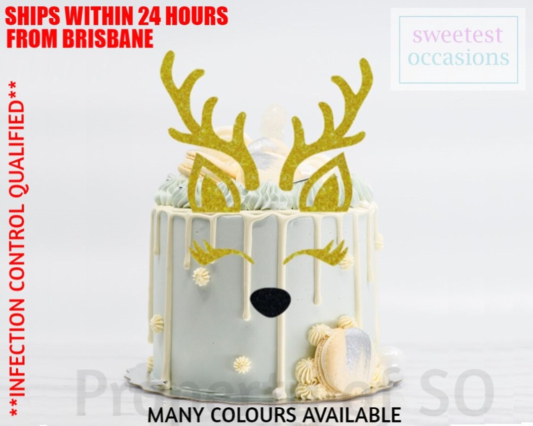 Deer Elk Woodlands Cake Topper Choose Your Colour - Etsy