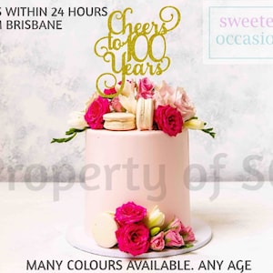 Cheers to 20 30 40 50 60 70 80 Birthday or Any Occasion Cake Topper ...
