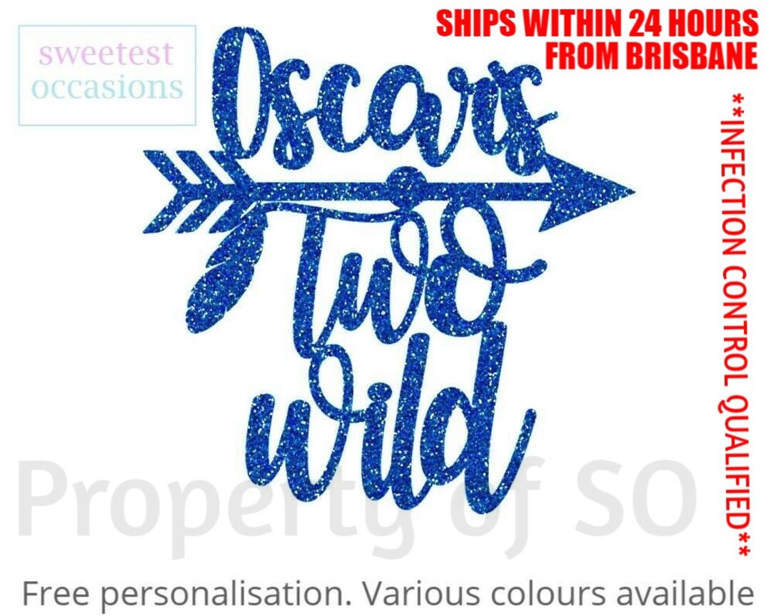 2ND Birthday TWO WILD ARROW Cake Topper Any Occasion Glitter Metallic ...