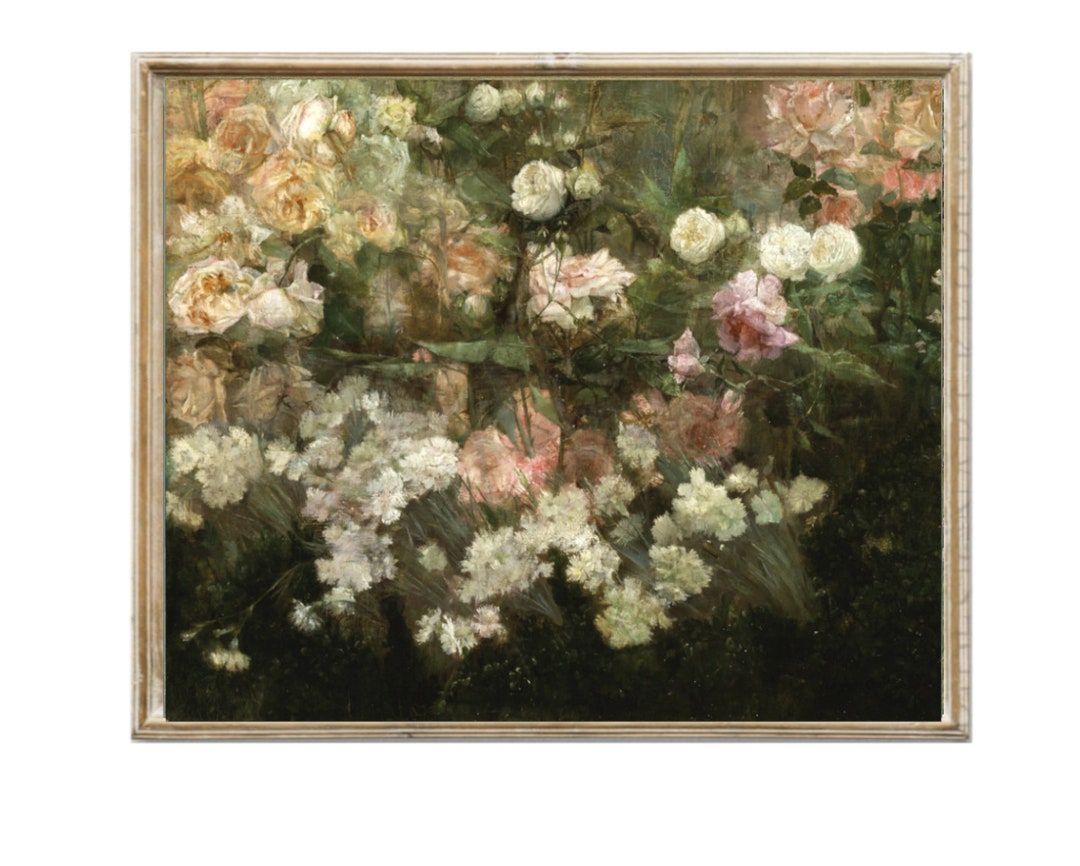 Cottage Deco Roses Flower Wallart Poster Vintage Digital Download ...