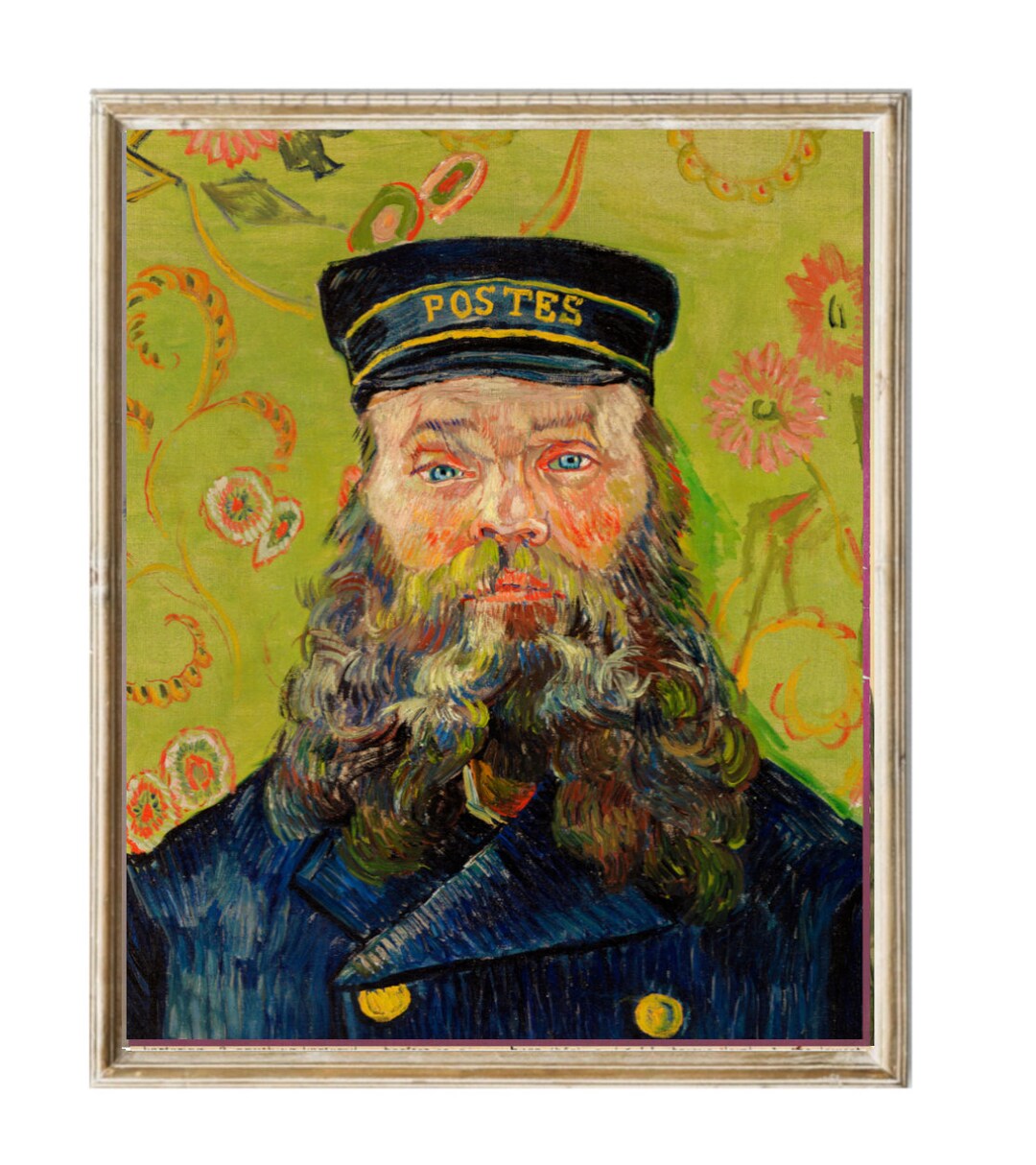 Detail Van Gogh Postman Wallart Poster Vintage Digital Download Cottage ...