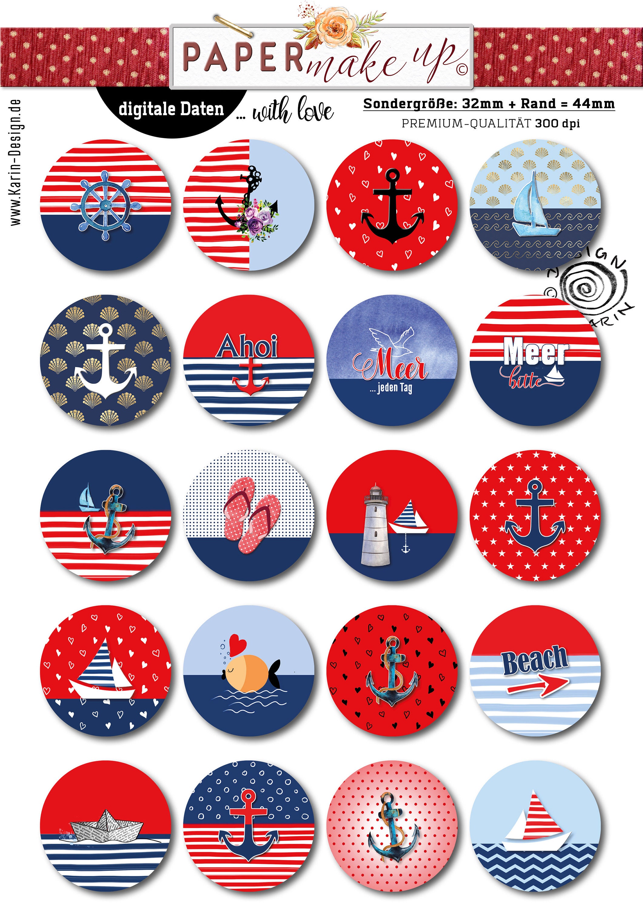 20x Design Button Templates - Print Collages Digital - Special Size 32 ...