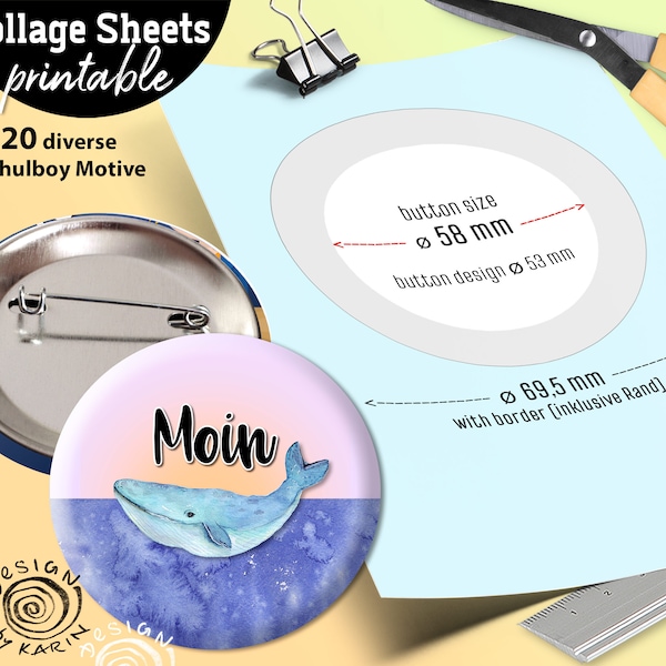 32mm Button Template - Etsy