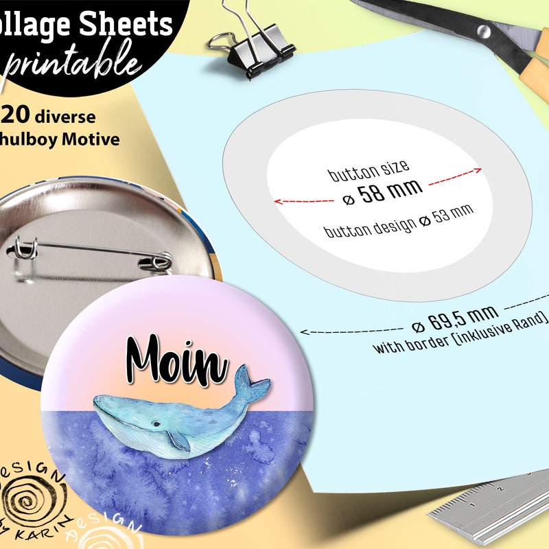 32mm Button Template - Etsy