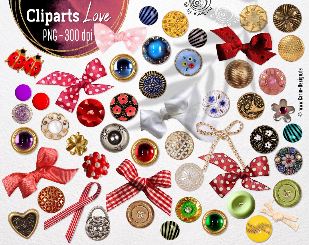 Buttons and More - Digital Clipart - Collage Sheet - Instant Download ...