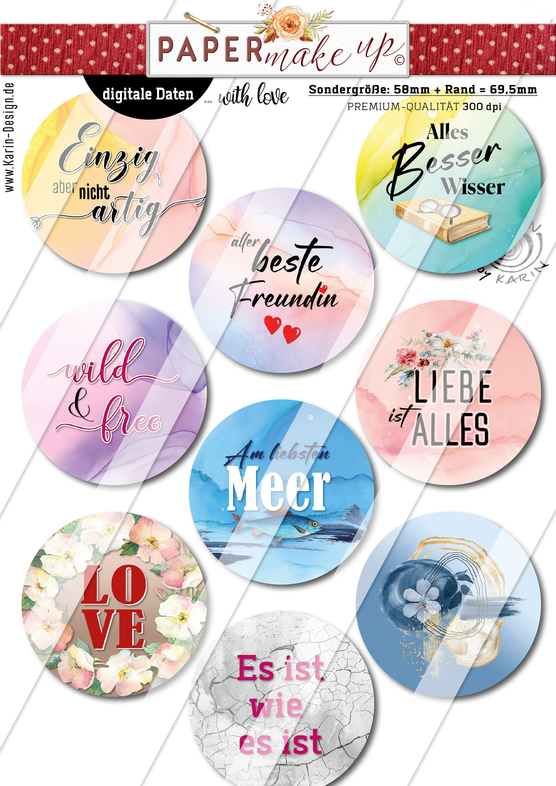 Stilvolle Coole Button Sprche Bild