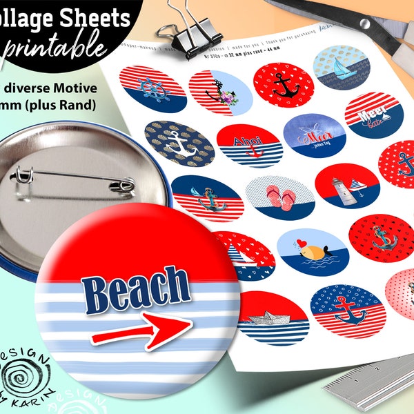 32mm Button Template - Etsy