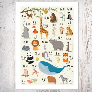ABC Poster Animal Alphabet DIN B2 | Etsy