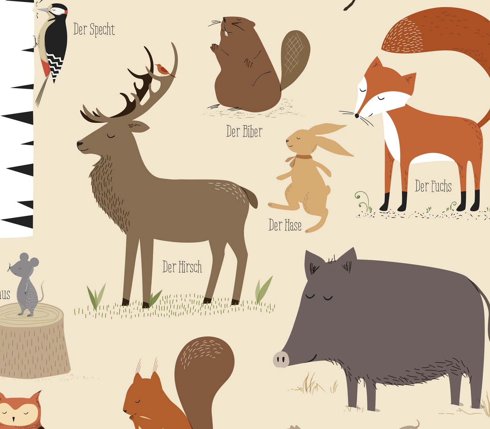 Animals of the Forest Poster A3 | Etsy
