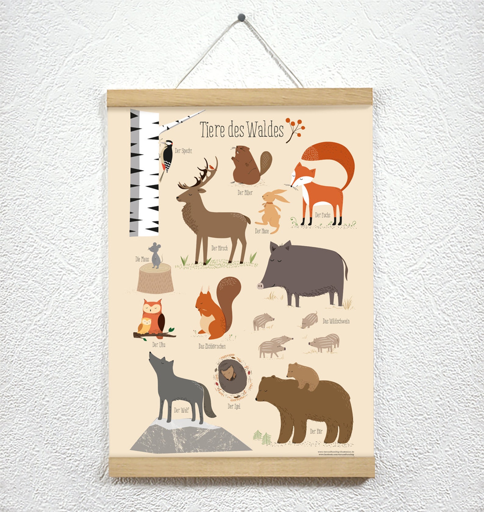 Forest Animals Poster Poster Strip DIN A3 Oak | Etsy