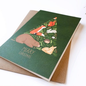 Christmas Greeting Card Forest Animals - Etsy