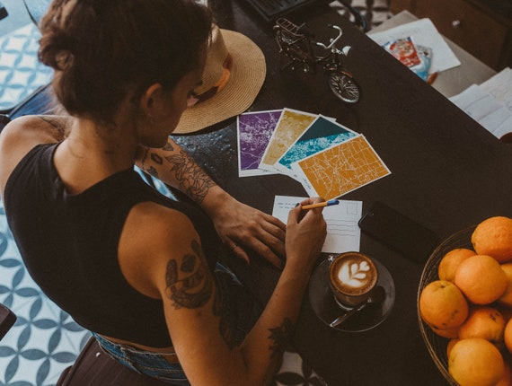 12 Cities Map Postcards Postcard City Map postcard city | Etsy