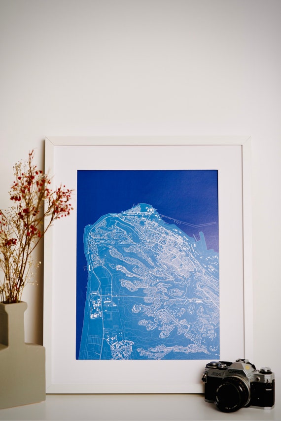 Haifa Map Poster haifa Map Haifa Poster Haifa Map - Etsy