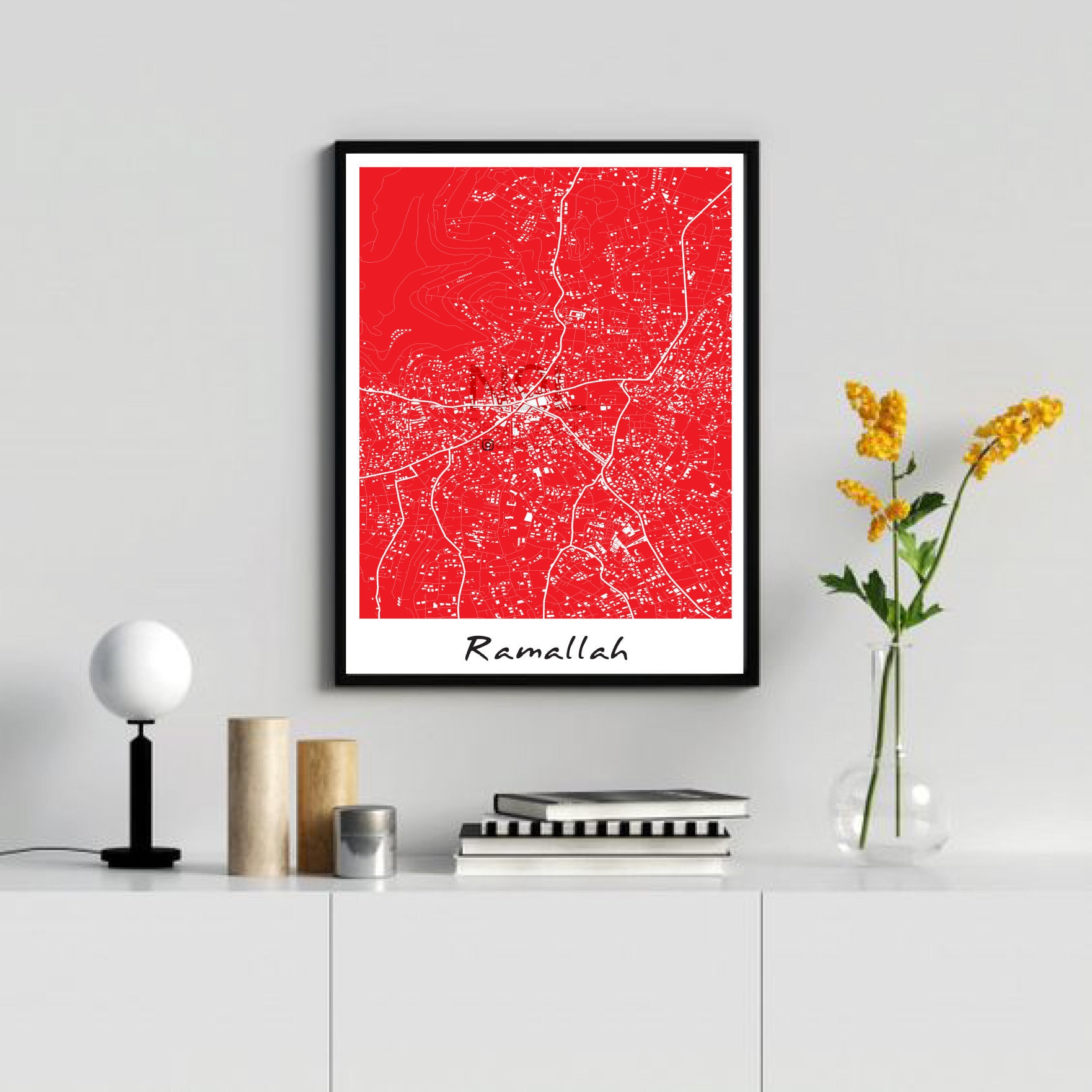 Ramallah Map Poster Ramallah Map Ramallah Poster Ramallah - Etsy UK