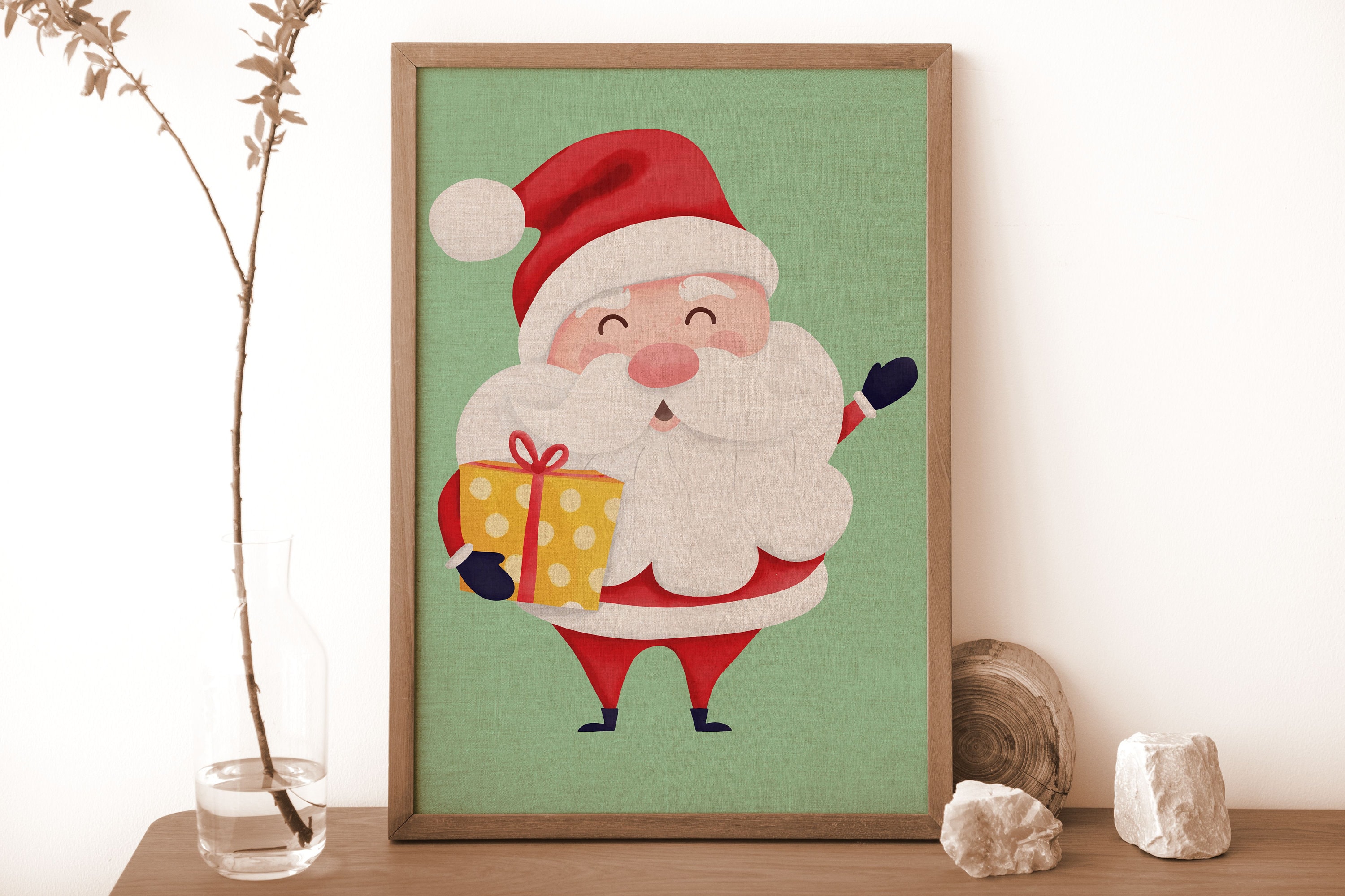 Christmas Art Print. Santa. Instant Download. - Etsy