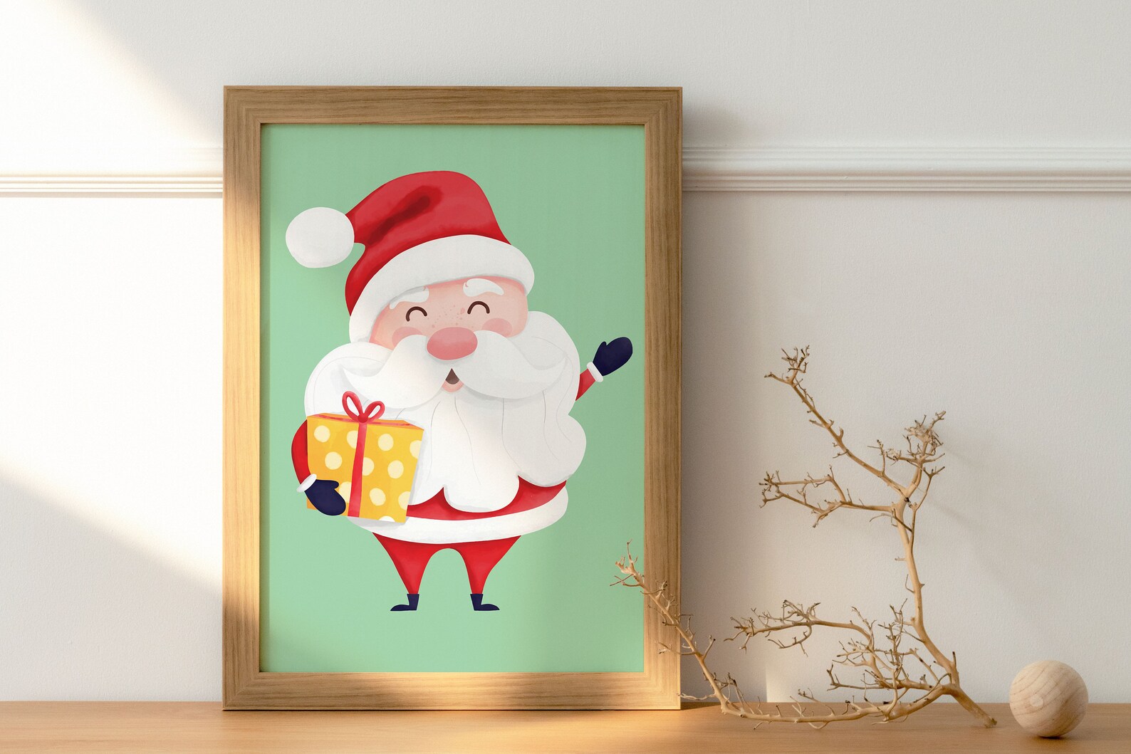 Christmas Art Print. Santa. Instant Download. - Etsy