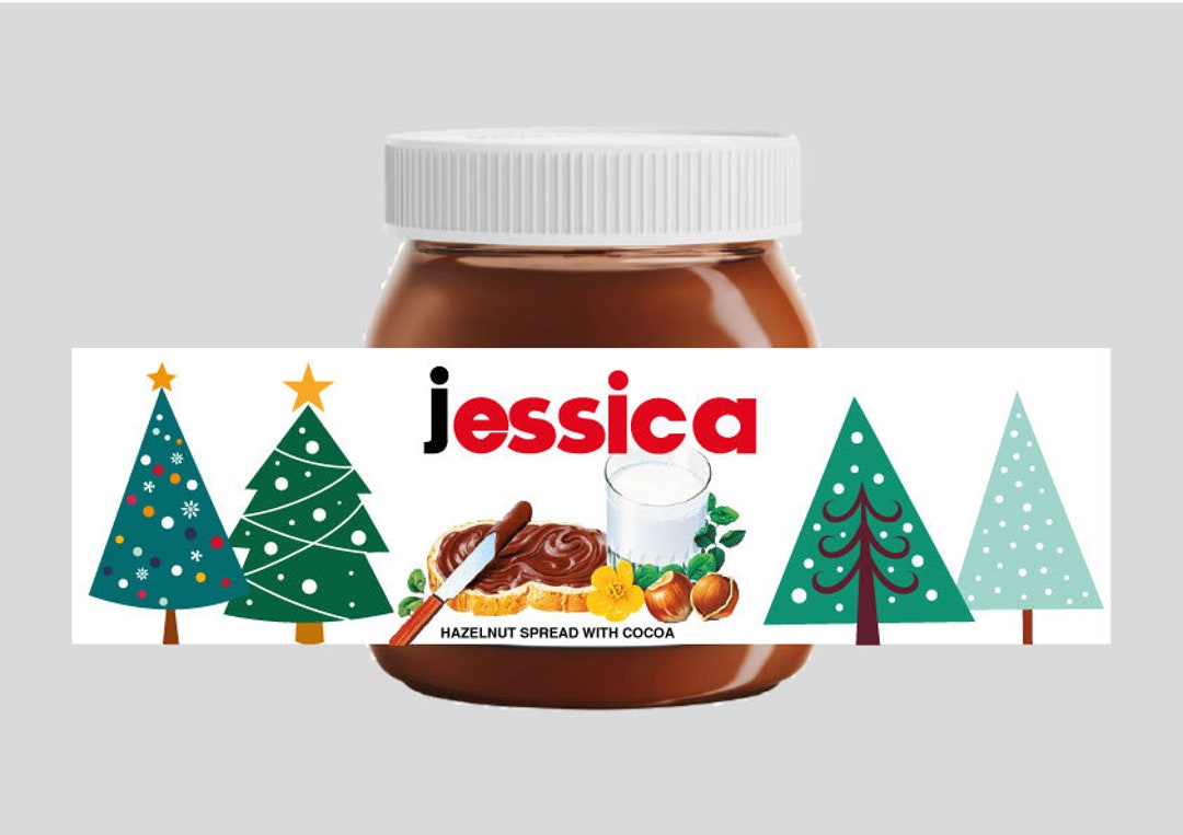 Christmas Personalised Nutella-style Labels Made to Fit Perfectly on a ...
