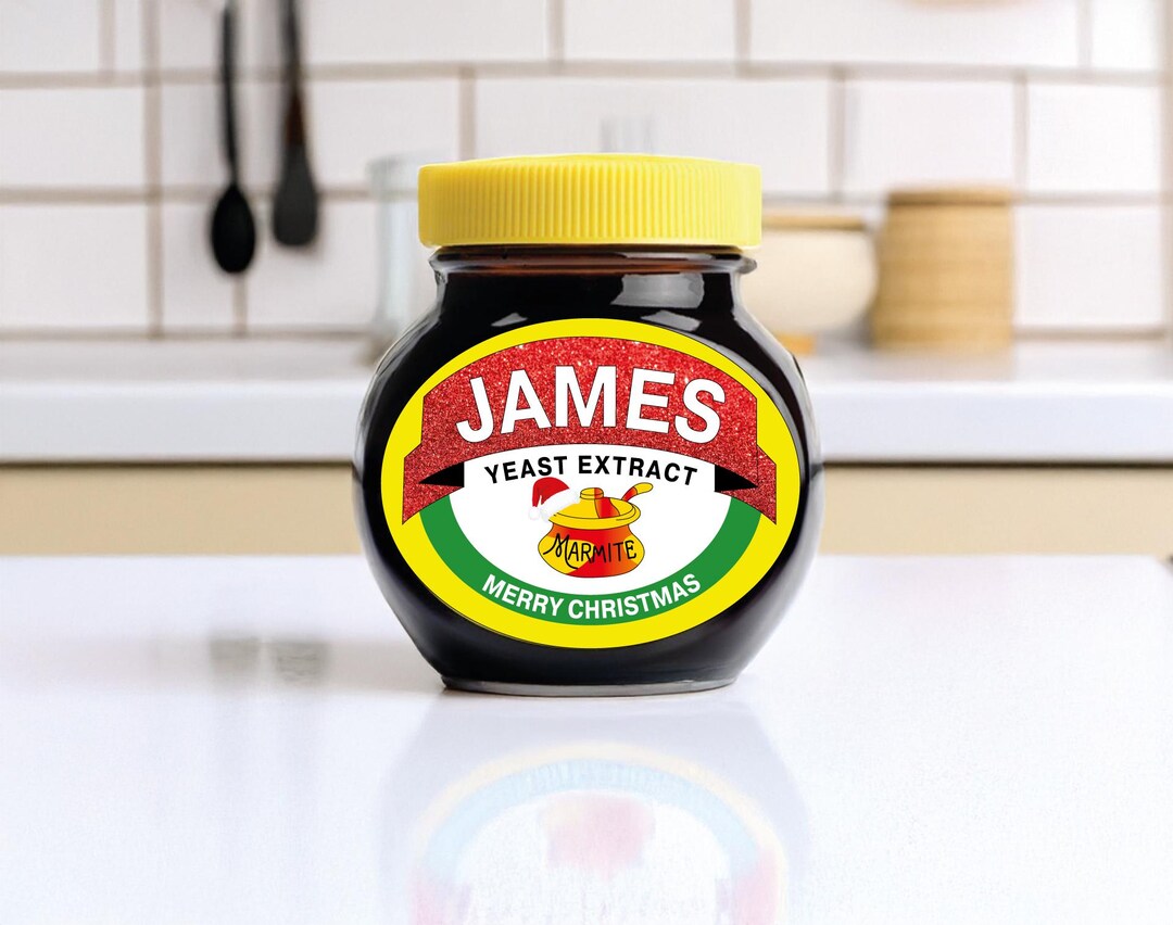 Personalised Christmas Marmite Label, Unique Gift Idea, Customised Jar ...