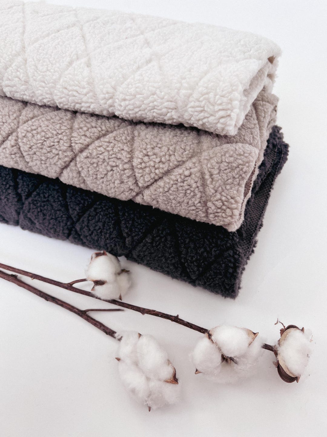 Teddy Stoff Gesteppt I Meterware I Teddyplüsch Diamonds I 1 Meter 13,90 ...