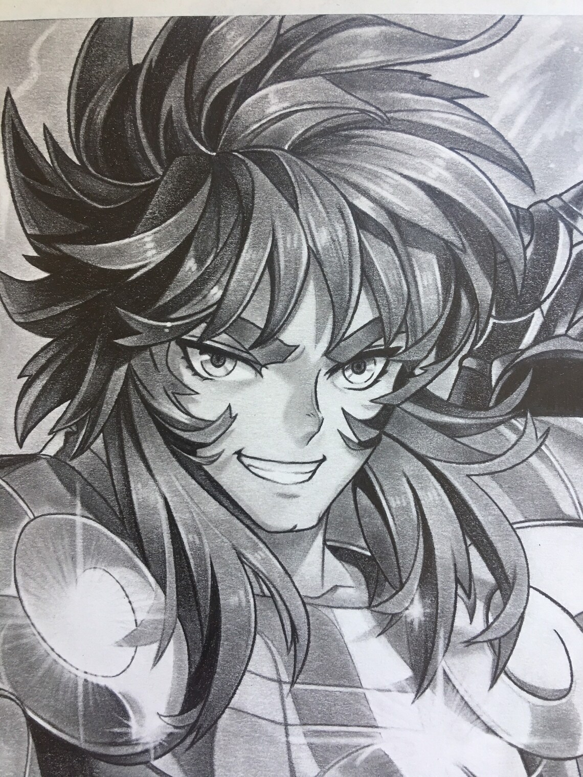 Saint Seiya-original Graphite Pencil Drawing of Libra Dohko | Etsy