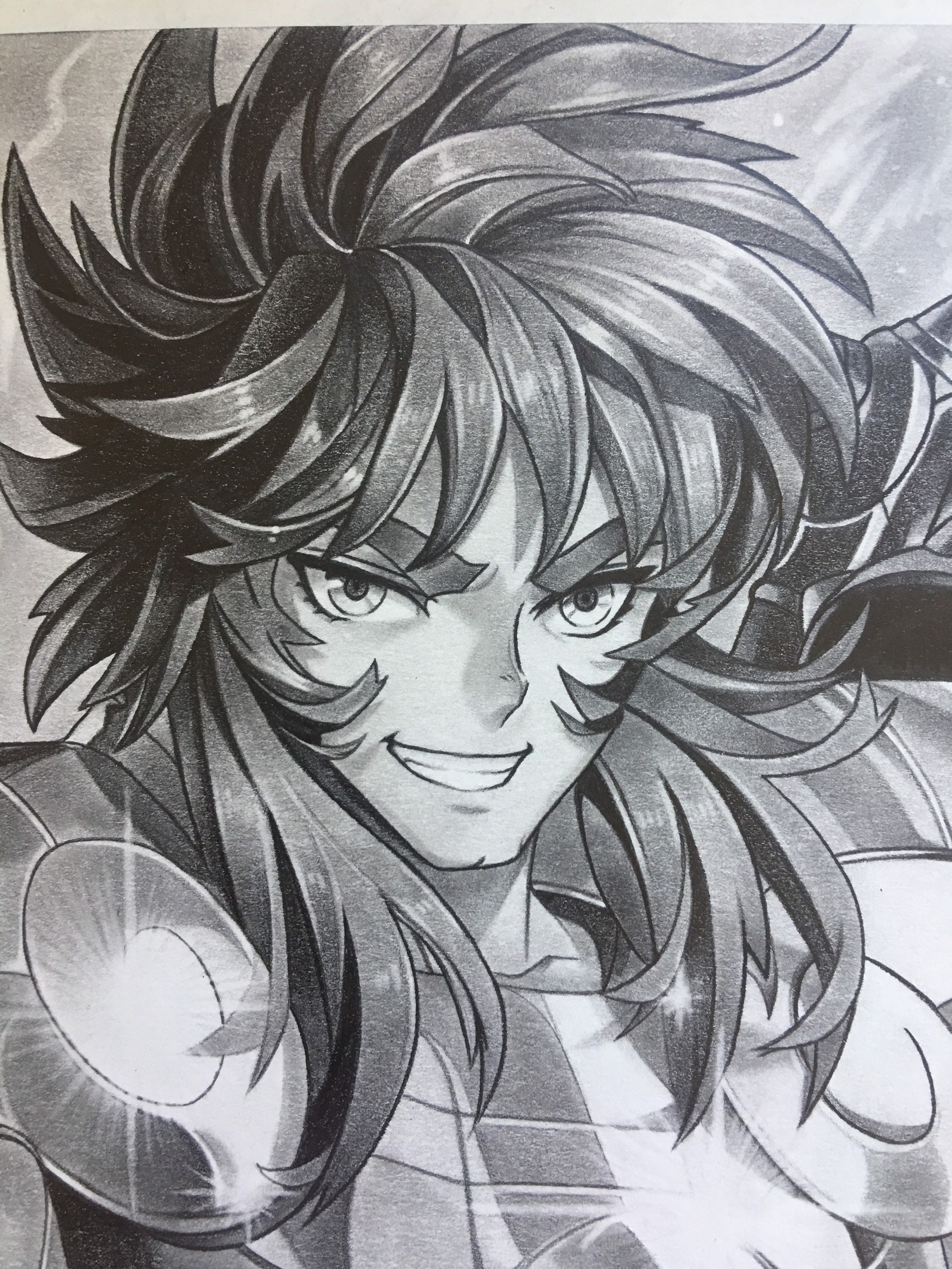 Saint Seiya-original Graphite Pencil Drawing of Libra Dohko - Etsy