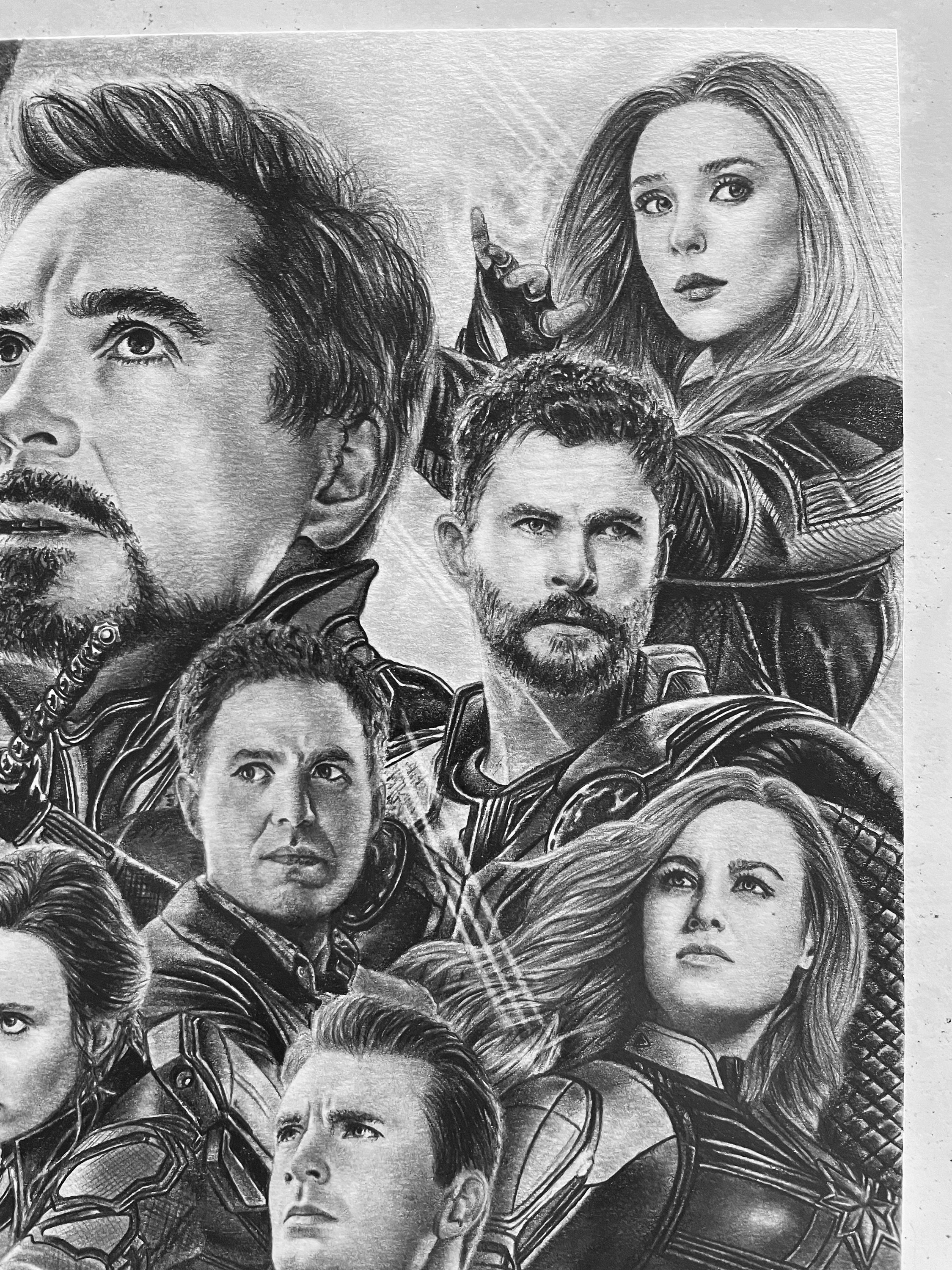 Avengers Original Pencil Drawing A4 Size 21 X 29.70 Cm - Etsy